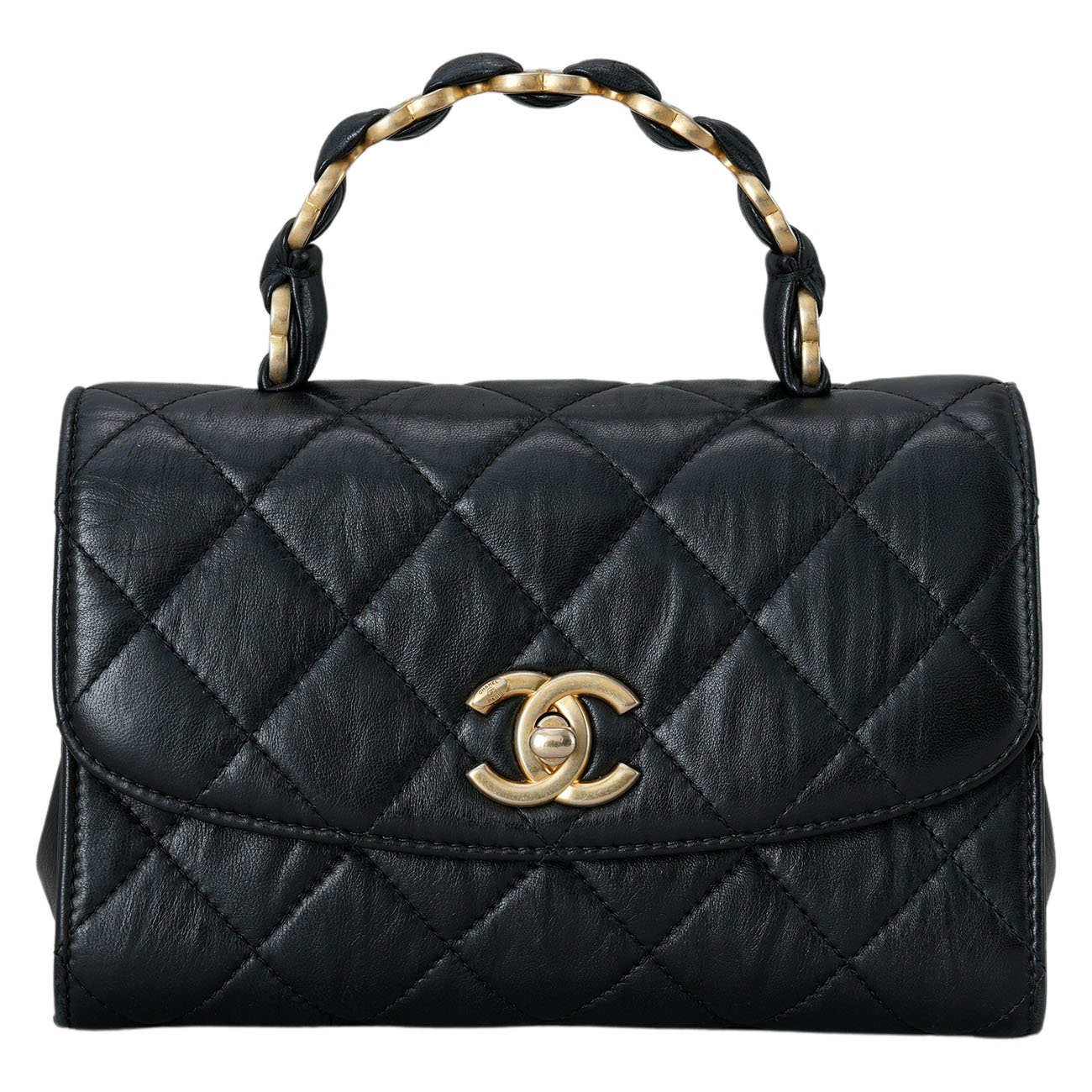 CHANEL(USED)샤넬 AS2477 시즌 CC로고 탑핸들 미니 플랩 체인백 | 캉카스백화점