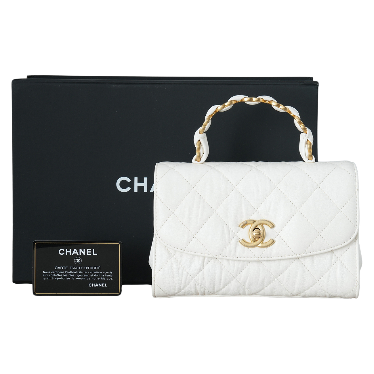 CHANEL(USED)샤넬 AS2477 시즌 CC로고 탑핸들 미니 플랩 체인백 | 캉카스백화점