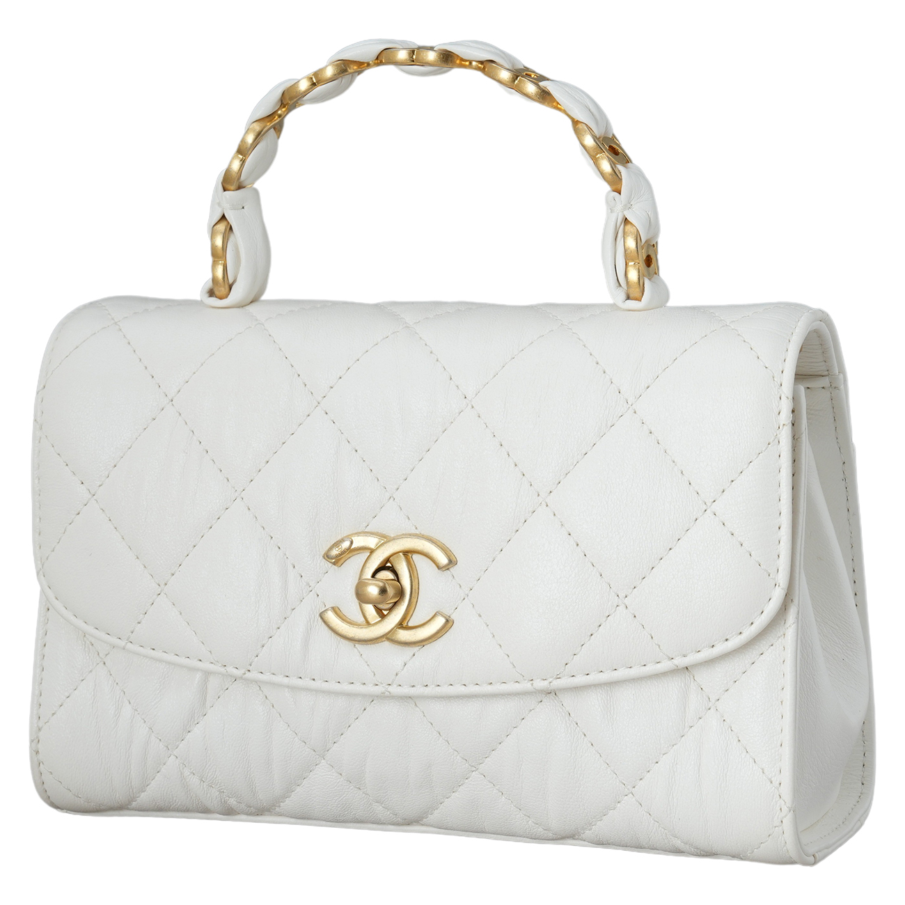 CHANEL(USED)샤넬 AS2477 시즌 CC로고 탑핸들 미니 플랩 체인백 | 캉카스백화점